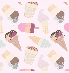 Pattern of cute kawaii style ice cream bars Vector Image
