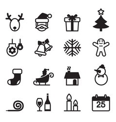 Christmas balls tree silhouette set Royalty Free Vector