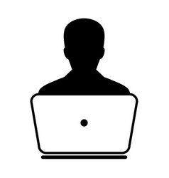 User icon with laptop computer male person Vector Image