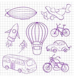 Sketches means of transport Royalty Free Vector Image