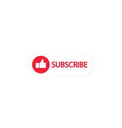 Red subscribe button with mouse pointer Royalty Free Vector