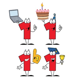 Cartoon digits Royalty Free Vector Image - VectorStock