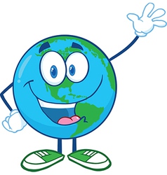 Cute earth character angel with nimbus cartoon Vector Image