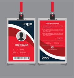 Abstract elegant red curve id card design Vector Image