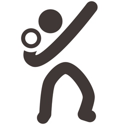 Cute man athlete doing shot put Royalty Free Vector Image