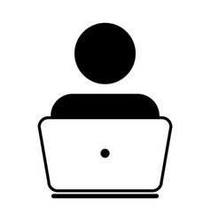 User icon with laptop computer male person Vector Image