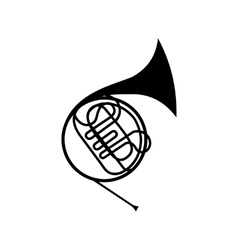 French horn line icon musical and instrument Vector Image