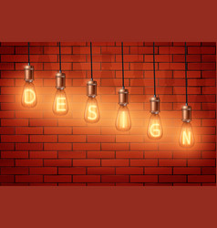 Decorative edison light bulb wire Royalty Free Vector Image