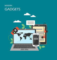 Modern gadgets flat style design Royalty Free Vector Image