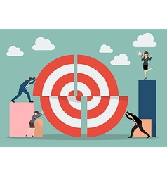 Teamwork success metaphor target goal focus Vector Image