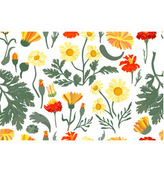 Seamless background with flowers Royalty Free Vector Image
