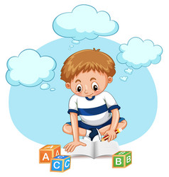Children doing their homework Royalty Free Vector Image