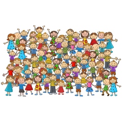 Crowd of children Royalty Free Vector Image - VectorStock