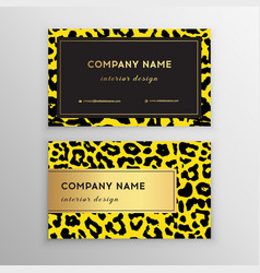 Business card trendy leopard pattern wild animals Vector Image
