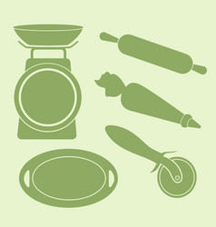 Kitchen equipment flowchart Royalty Free Vector Image