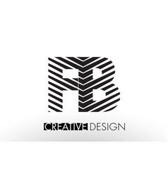 Red and black fb f b letter logo design creative Vector Image