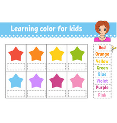 Learning colors blue color flashcard for kids Vector Image