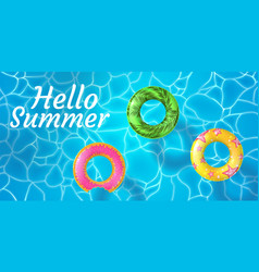 Hello summer swimming pool water black cat Vector Image