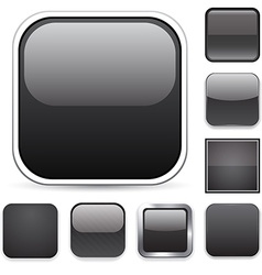 Blank colorful rounded square web buttons Vector Image