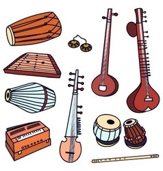 Ethnic traditional musical instruments Royalty Free Vector