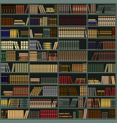 Library book shelf literature books cartoon Vector Image