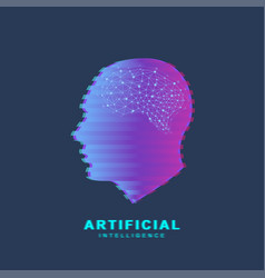 Artificial intelligence brain logo concept Vector Image