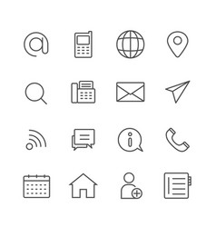 Contact web icons telephone home address email Vector Image