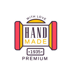 Set of stylish white logos for handmade Royalty Free Vector