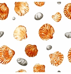 Seamless shell pattern hand drawn seashells Vector Image