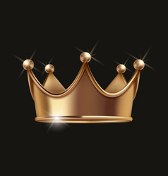 Golden crown logo sign Royalty Free Vector Image