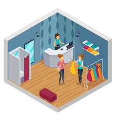 Isometric jewelry store Royalty Free Vector Image