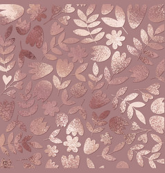 Rose gold elegant texture with a floral pattern Vector Image