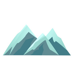 Green mountains flat style isolated Royalty Free Vector