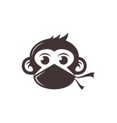 Monkey line icon animal and zoo Royalty Free Vector Image