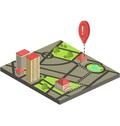 3d map isometric city Royalty Free Vector Image