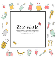 No waste concept with tips and hand drawn utensils