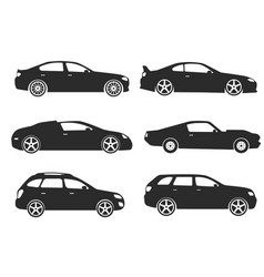 Car type and model objects icons set Royalty Free Vector