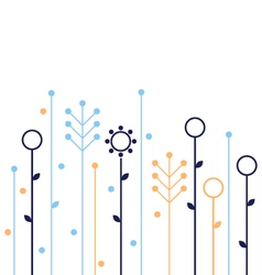 Retro cute spring flowers set isolated on white Vector Image