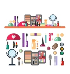 Glamorous make-up icons set Royalty Free Vector Image