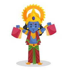 Lord rama in navratri festival india poster Vector Image