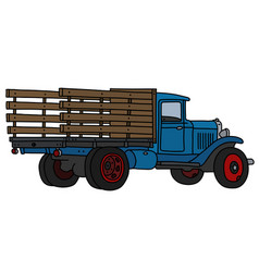 Blue lorry truck Royalty Free Vector Image - VectorStock