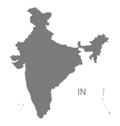 India map with labels black Royalty Free Vector Image