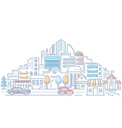 Real estate concept in half circle Royalty Free Vector Image