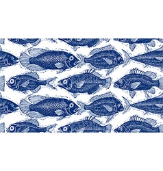 Fish and shells seamless Royalty Free Vector Image