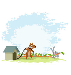 Greedy dog with a bone Royalty Free Vector Image