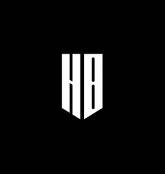 Bh logo monogram shield shape with crown design Vector Image