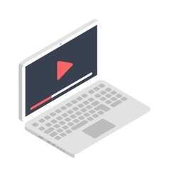 Isometric laptop modern realistic desktop Vector Image