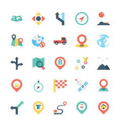 Map with places icons Royalty Free Vector Image