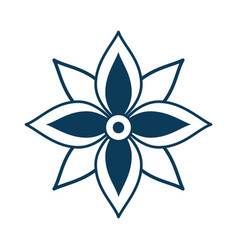 Beautiful flower decorative icon Royalty Free Vector Image