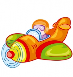 Cartoon red plane for kids design Royalty Free Vector Image